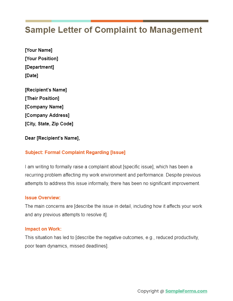 FREE 12+ Complaint Letter Samples, PDF, MS Word, Google Docs