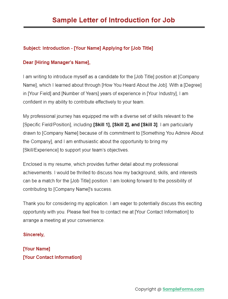 FREE 10+ Letter of Introduction Samples, PDF, MS Word, Google Docs