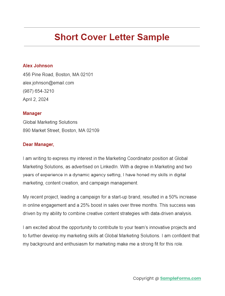 FREE 17+ Cover Letter Samples, PDF, MS Word, Google Docs
