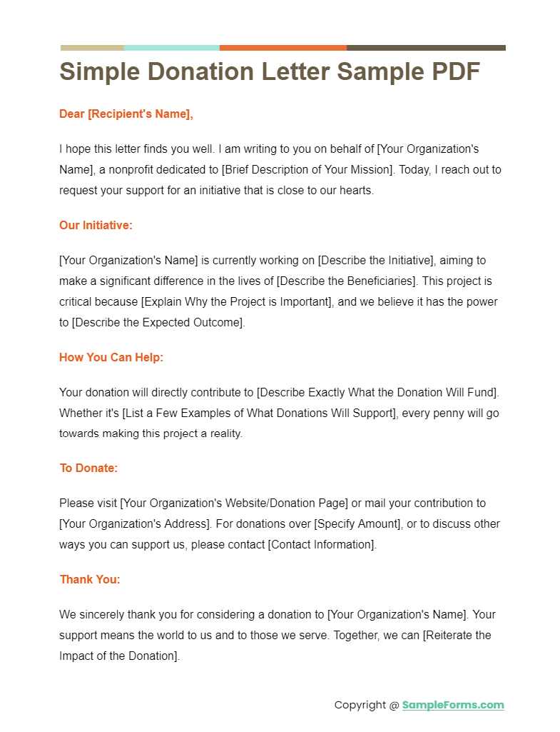 FREE 12+ Donation Letter Samples, PDF, MS Word, Google Docs