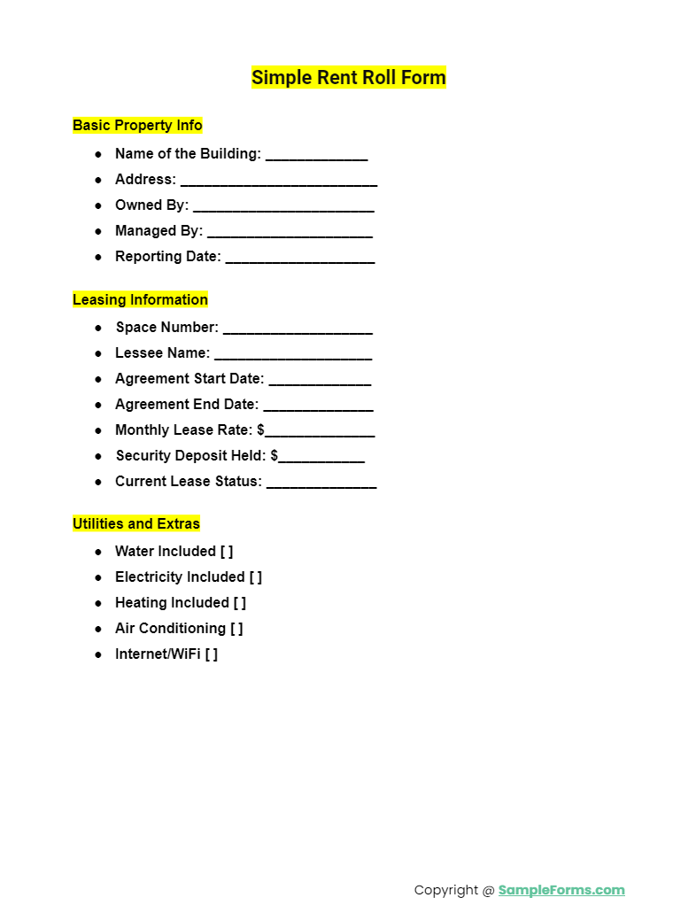 FREE 22+ Rent Roll Form Samples, PDF, MS Word, Google Docs, Excel