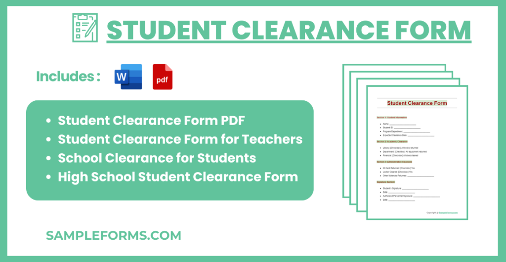 FREE 18+ Student Clearance Form Samples, PDF, MS Word, Google Docs