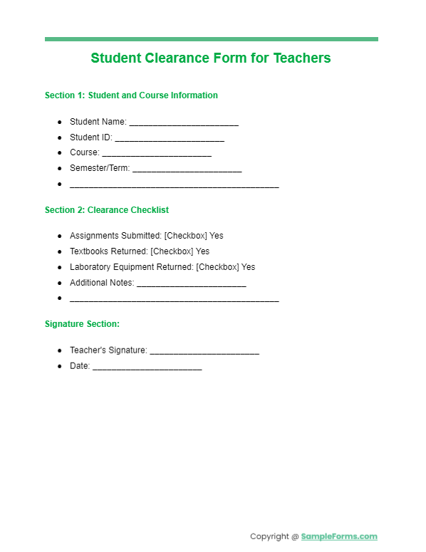 FREE 18+ Student Clearance Form Samples, PDF, MS Word, Google Docs