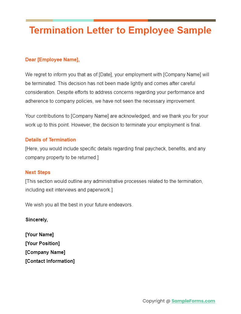 FREE 12+ Termination Letter Samples, PDF, MS Word, Google Docs
