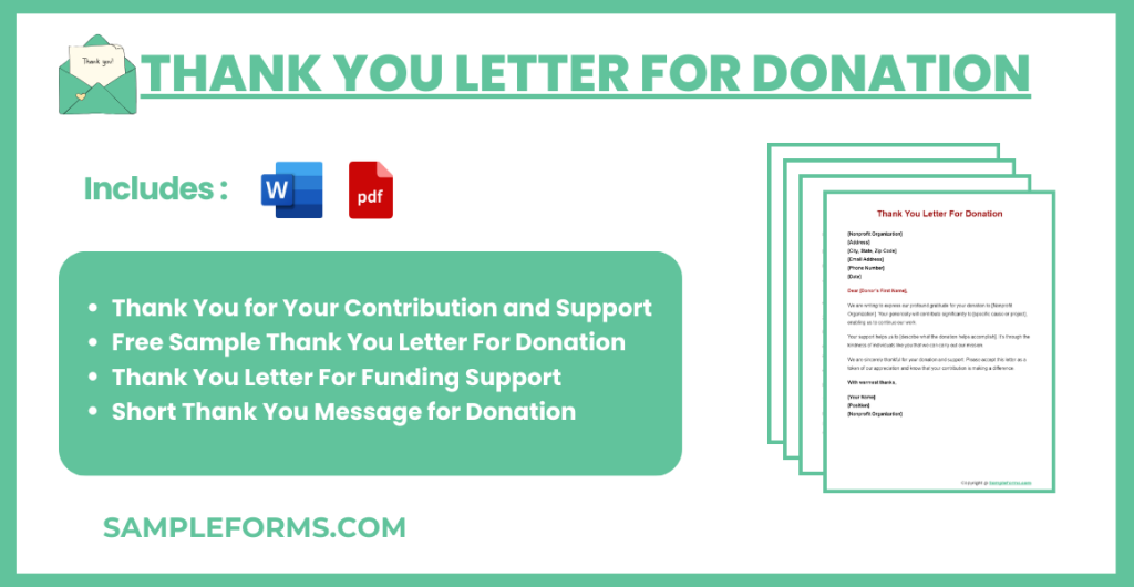 FREE 10+Thank You Letter For Donation Samples, PDF, MS Word, Google Docs