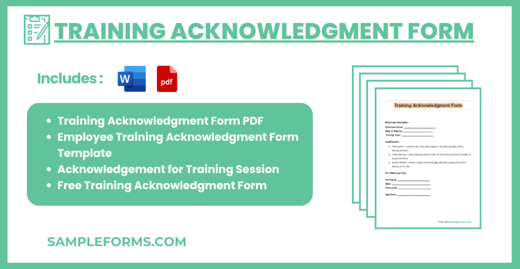FREE 24+ Training Acknowledgment Form Samples, PDF, MS Word, Google Docs, Excel