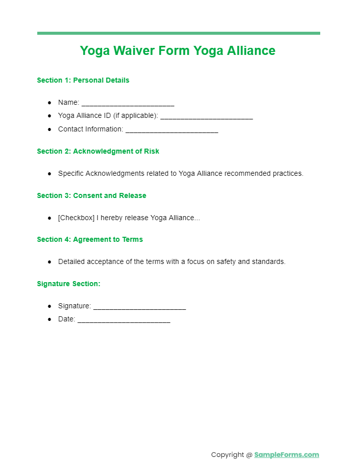FREE 11+ Yoga Waiver Form Samples, PDF, MS Word, Google Docs