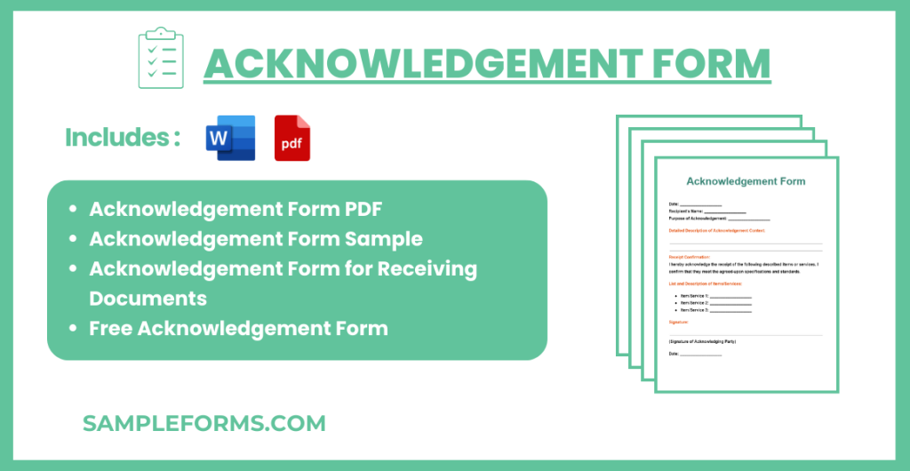 FREE 56+ Acknowledgement Form Samples, PDF, MS Word, Google Docs, Excel