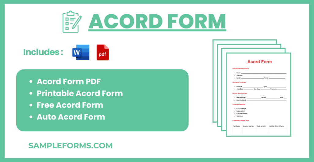 FREE 13+ Acord Form Samples, PDF, MS Word, Google Docs