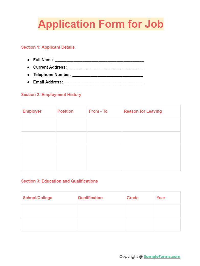 FREE 37+ Application Form Samples, PDF, MS Word, Google Docs, Excel