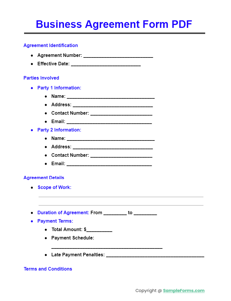 FREE 45+ Business Agreement Form Samples, PDF, MS Word, Google Docs