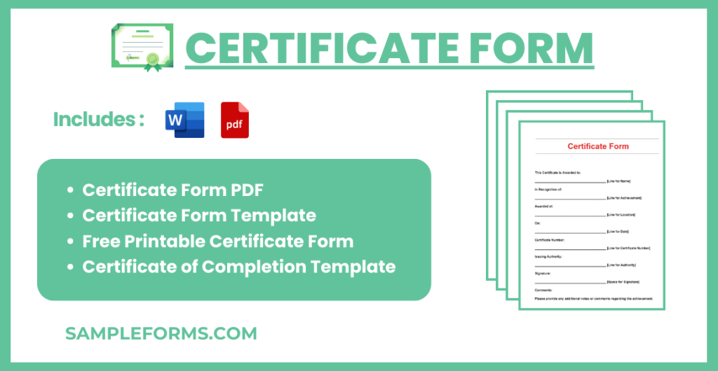 FREE 45+ Certificate Form Samples, PDF, MS Word, Google Docs
