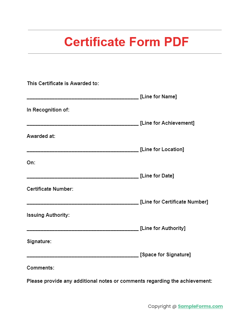 FREE 45+ Certificate Form Samples, PDF, MS Word, Google Docs