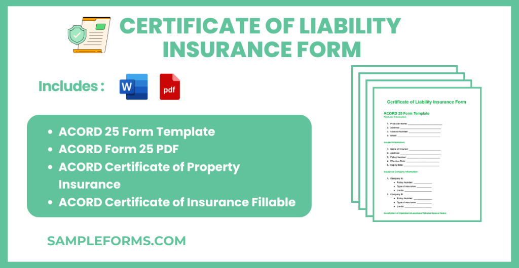 FREE 10+ Certificate of Liability Insurance Form Samples, PDF, MS Word ...