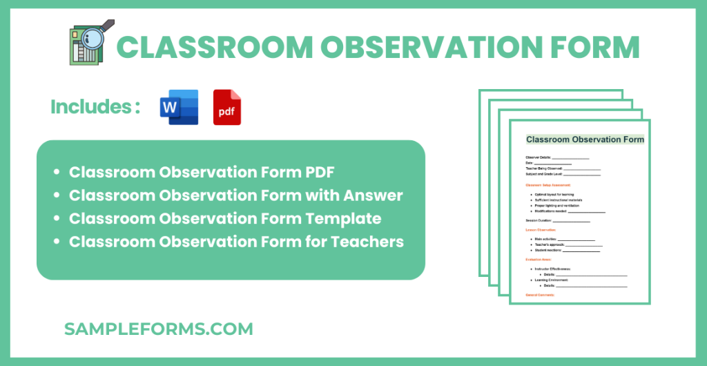 FREE 9+ Classroom Observation Form Samples, PDF, MS Word, Google Docs ...