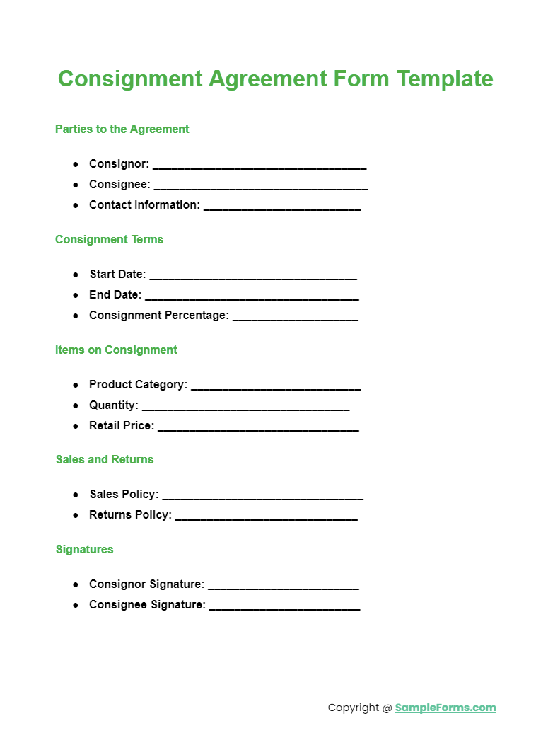 FREE 15 + Consignment Agreement Form Samples, PDF, MS Word, Google Docs