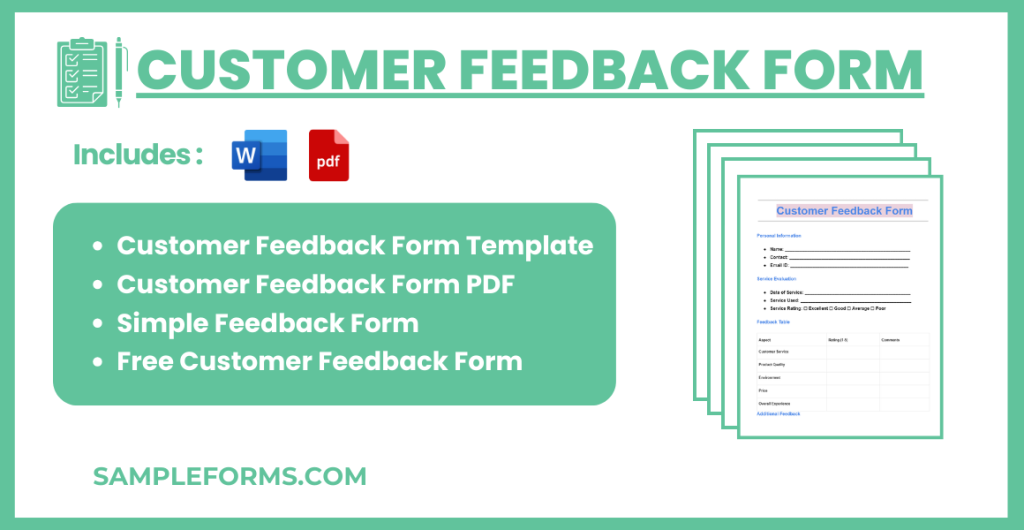 FREE 29+ Customer Feedback Form Samples, PDF, MS Word, Google Docs