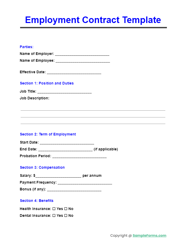 FREE 11+ Employment Contract Samples, PDF, MS Word, Google Docs