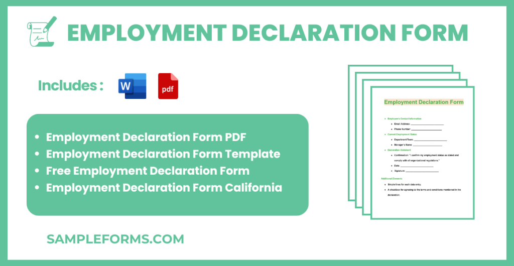 FREE 13+ Employment Declaration Form Samples, PDF, MS Word, Google Docs