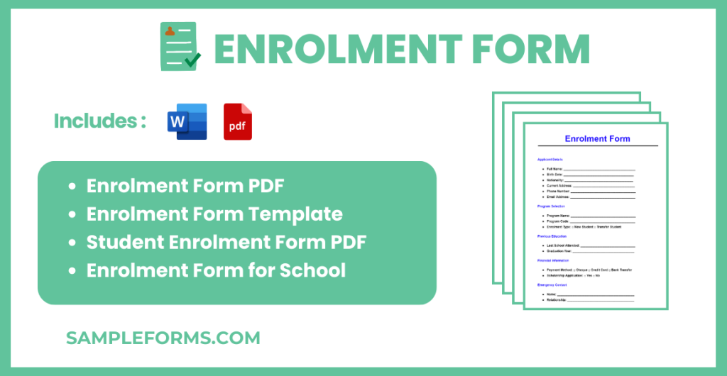 FREE 34+ Enrolment Form Samples, PDF, MS Word, Google Docs