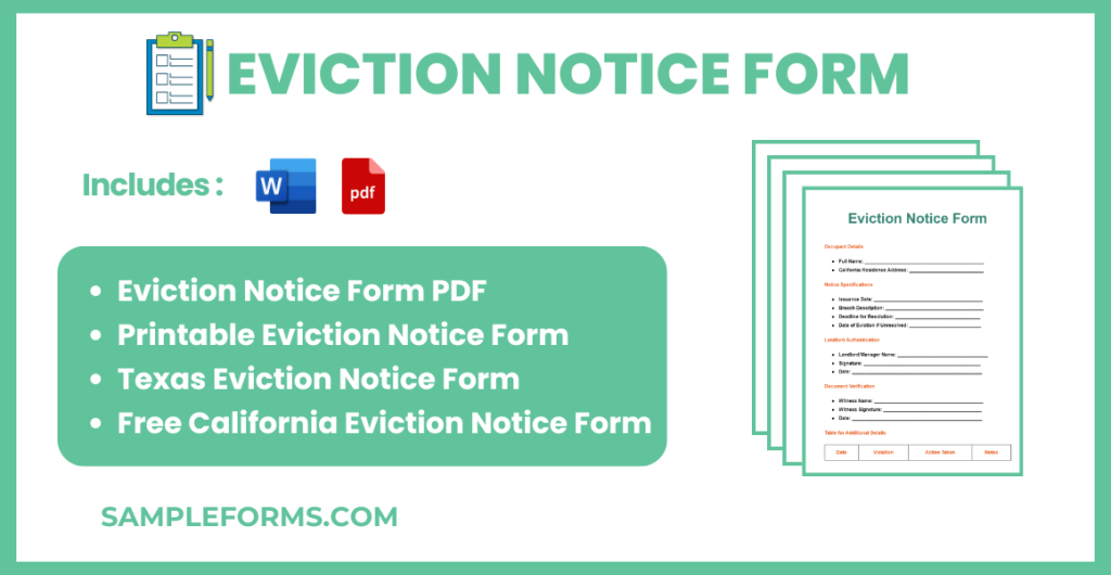 FREE 12+ Eviction Notice Form Samples, PDF, MS Word, Google Docs