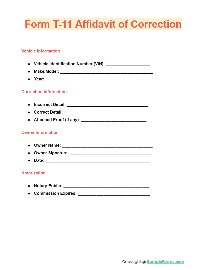 FREE 11+ Correction Affidavit Form Samples, PDF, MS Word, Google Docs