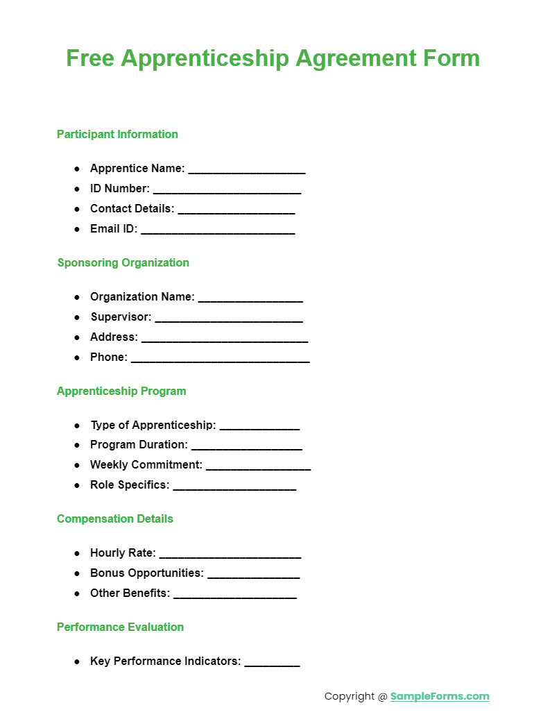 FREE 12+ Apprenticeship Agreement Form Samples, PDF, MS Word, Google Docs