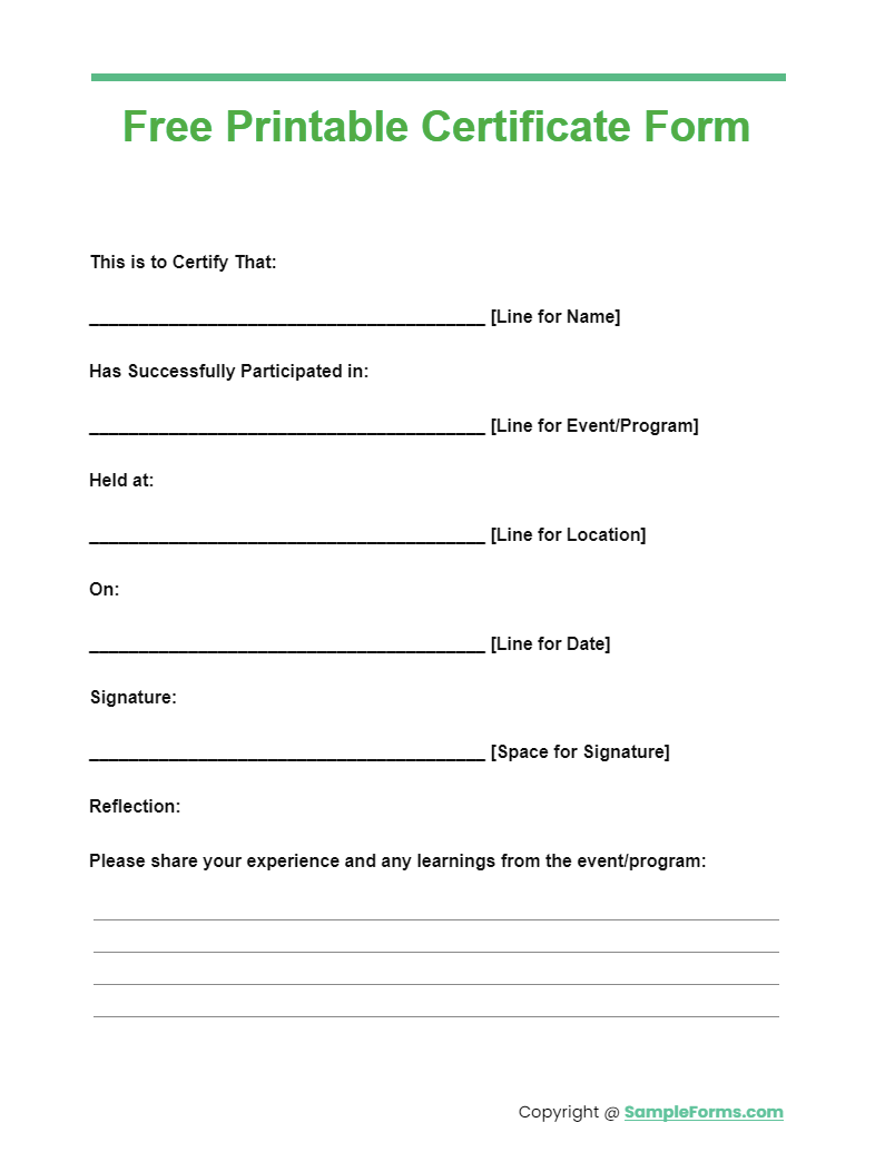 FREE 45+ Certificate Form Samples, PDF, MS Word, Google Docs