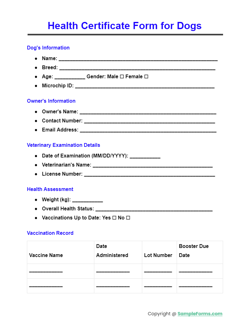 FREE 13+ Health Certificate Form Samples, PDF, MS Word, Google Docs, Excel