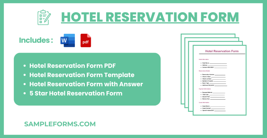 FREE 14+ Hotel Reservation Form Sample PDF, MS Word, Google Docs, Excel