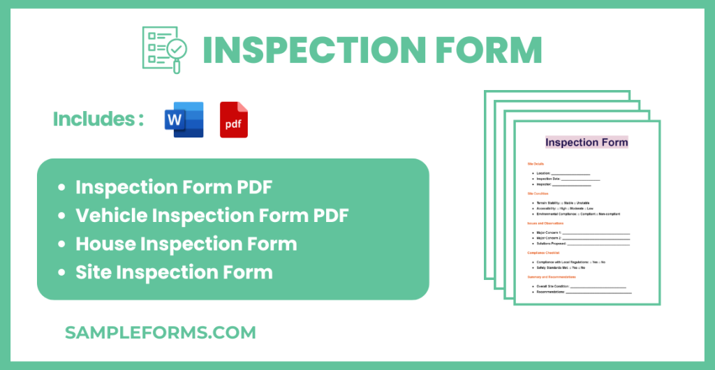 FREE 56+ Inspection Form Samples, PDF, MS Word, Google Docs, Excel