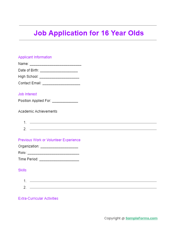 FREE 10+ Sample Job Application Form Samples, PDF, MS Word, Google Docs