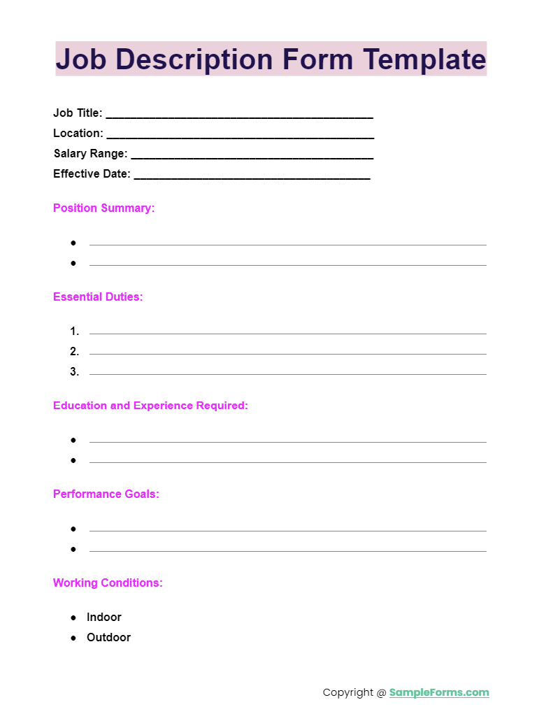FREE 19+ Job Description Form Samples, PDF, MS Word, Google Docs