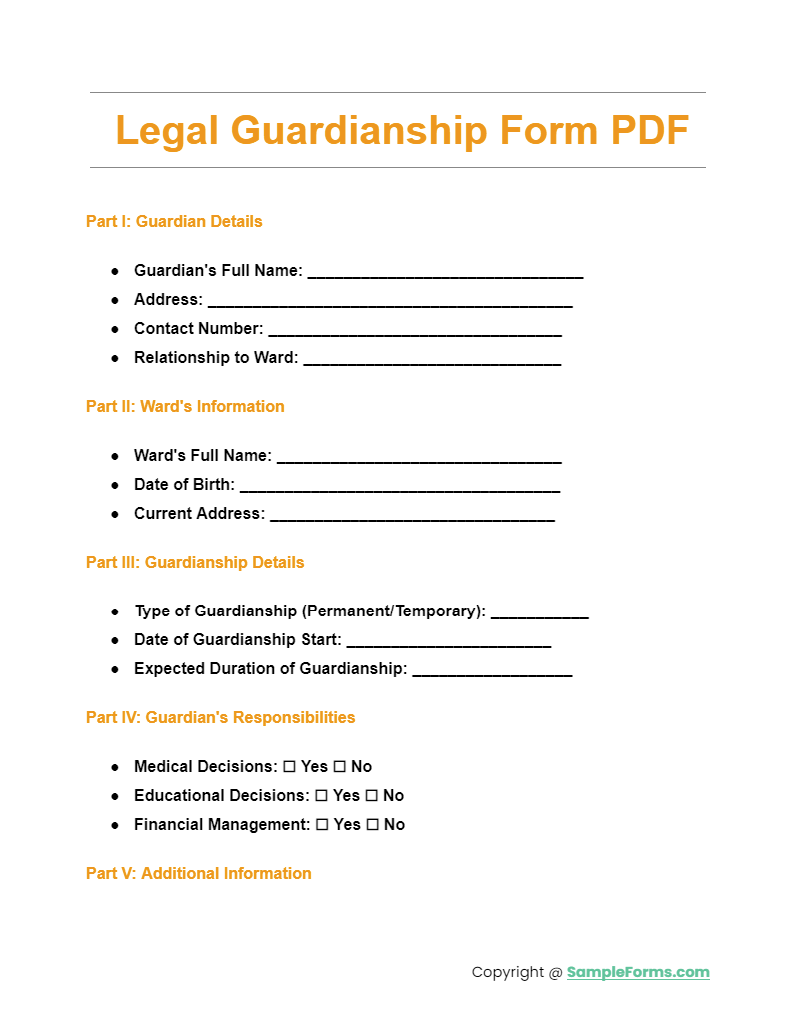 FREE 11+ Legal Guardian Form Samples, PDF, MS Word, Google Docs, Excel