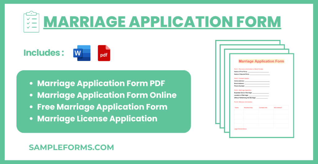 FREE 14+ Marriage Application Form Samples, PDF, MS Word, Google Docs
