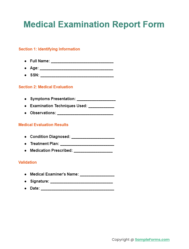 FREE 14+ Medical Examination Form Samples, PDF, MS Word, Google Docs, Excel