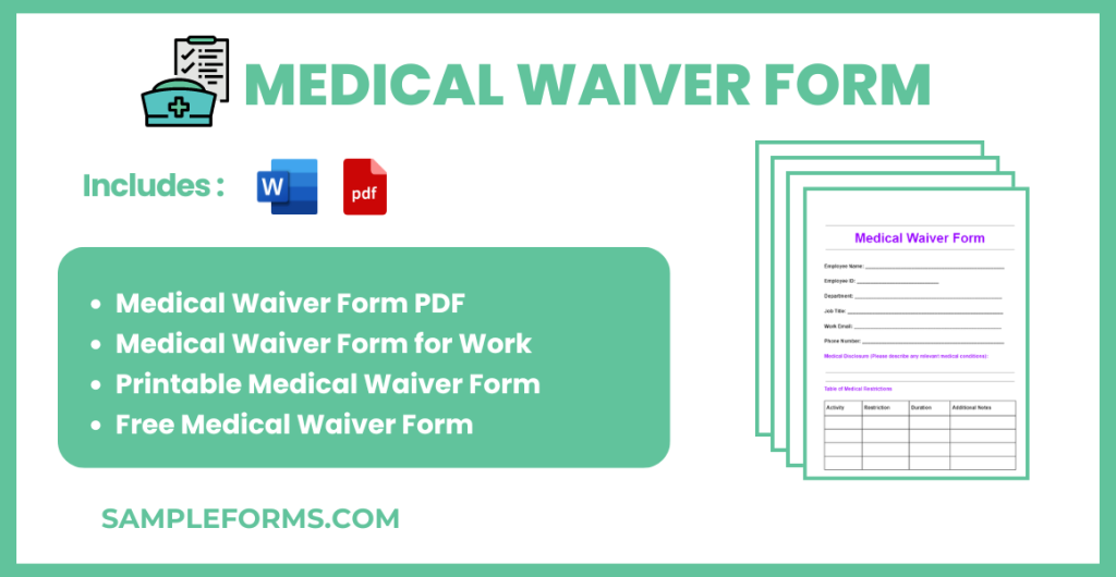 FREE 14+ Medical Waiver Form Samples, PDF, MS Word, Google Docs, Excel