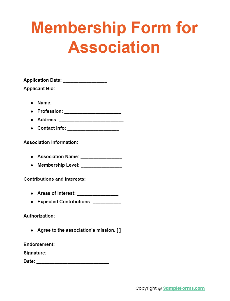 FREE 56+ Membership Form Samples, PDF, Word, Google Docs, Excel