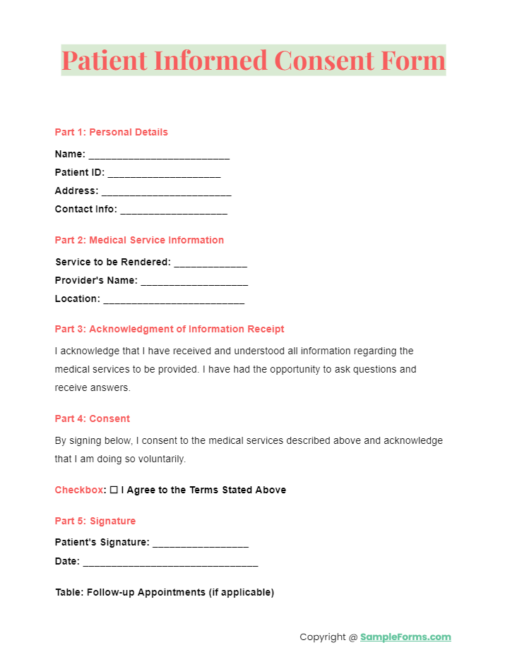 FREE 15+ Informed Consent Form Samples, PDF, MS Word, Google Docs, Excel