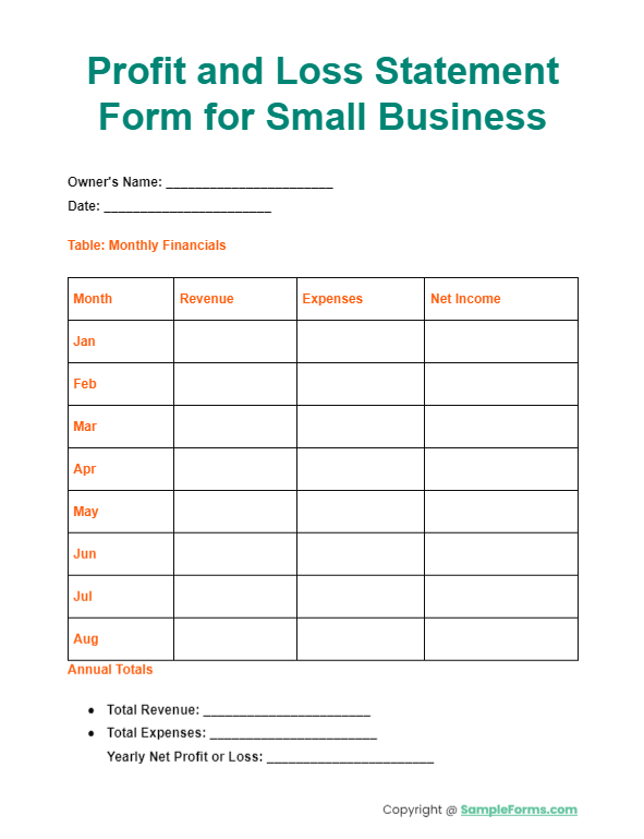 FREE 11+ Profit and Loss Statement Form Samples, PDF, MS Word, Google Docs