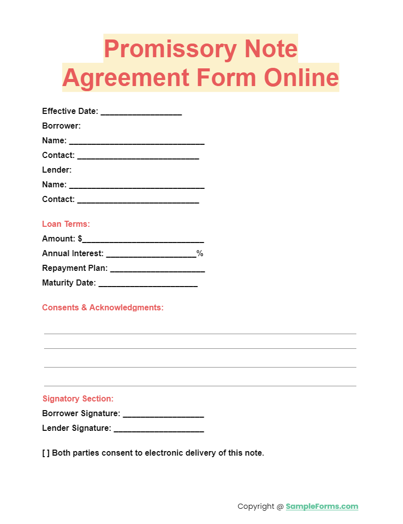 FREE 11+ Promissory Note Agreement Form Samples, PDF, MS Word, Google Docs