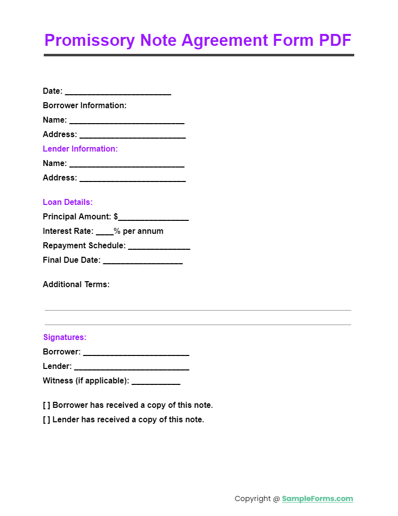 FREE 11+ Promissory Note Agreement Form Samples, PDF, MS Word, Google Docs