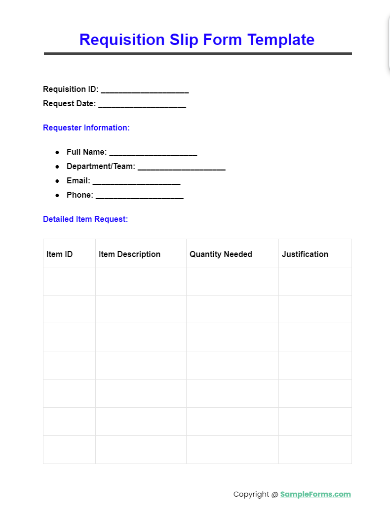 FREE 13+ Requisition Slip Form Samples, PDF, MS Word, Google Docs