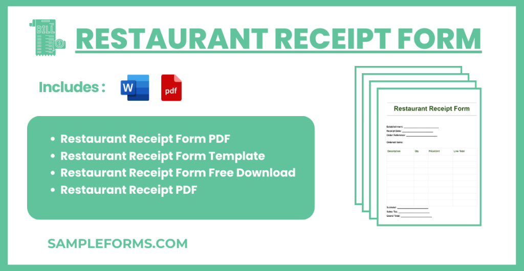 FREE 13+ Restaurant Receipt Form Samples, PDF, MS Word, Google Docs Excel
