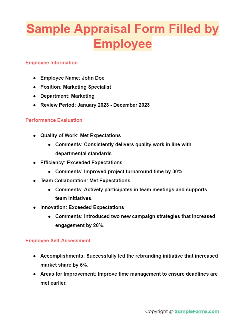FREE 25+ Performance Appraisal Form Samples, PDF, MS Word, Google Docs