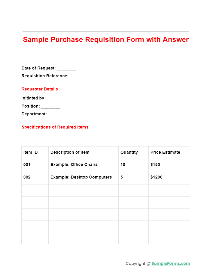 FREE 13+ Purchase Requisition Form Samples, PDF, MS Word, Google Docs