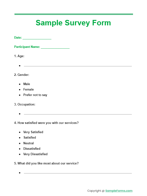 FREE 19+ Survey Form Samples, PDF, MS Word, Google Docs, Excel