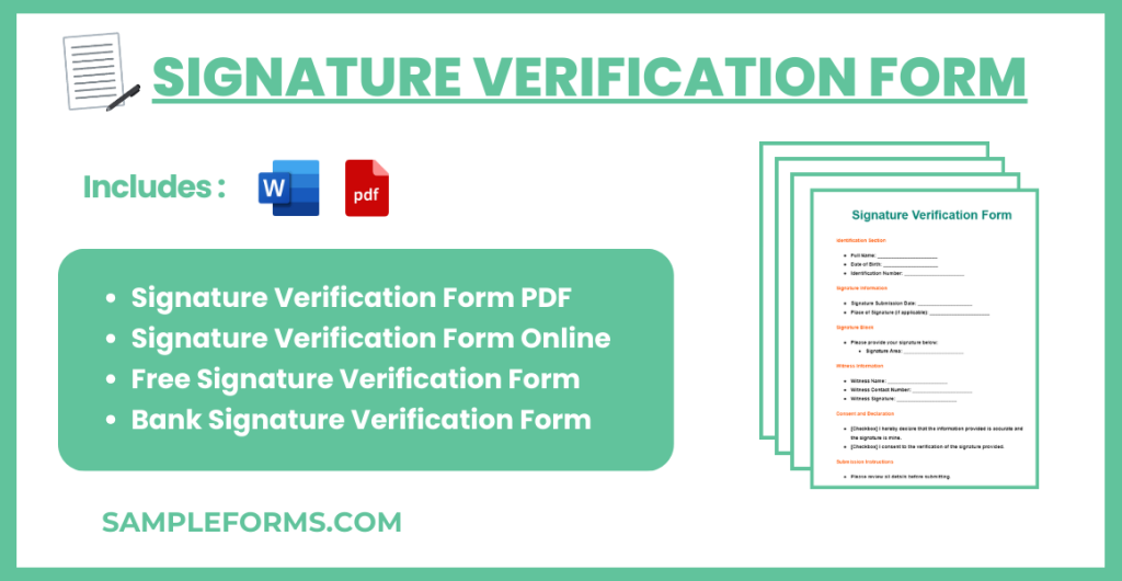 Free 13+ Signature Verification Form Samples, PDF, MS Word, Google Docs,