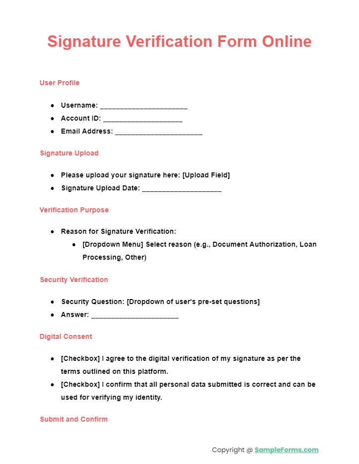 Free 13+ Signature Verification Form Samples, PDF, MS Word, Google Docs,