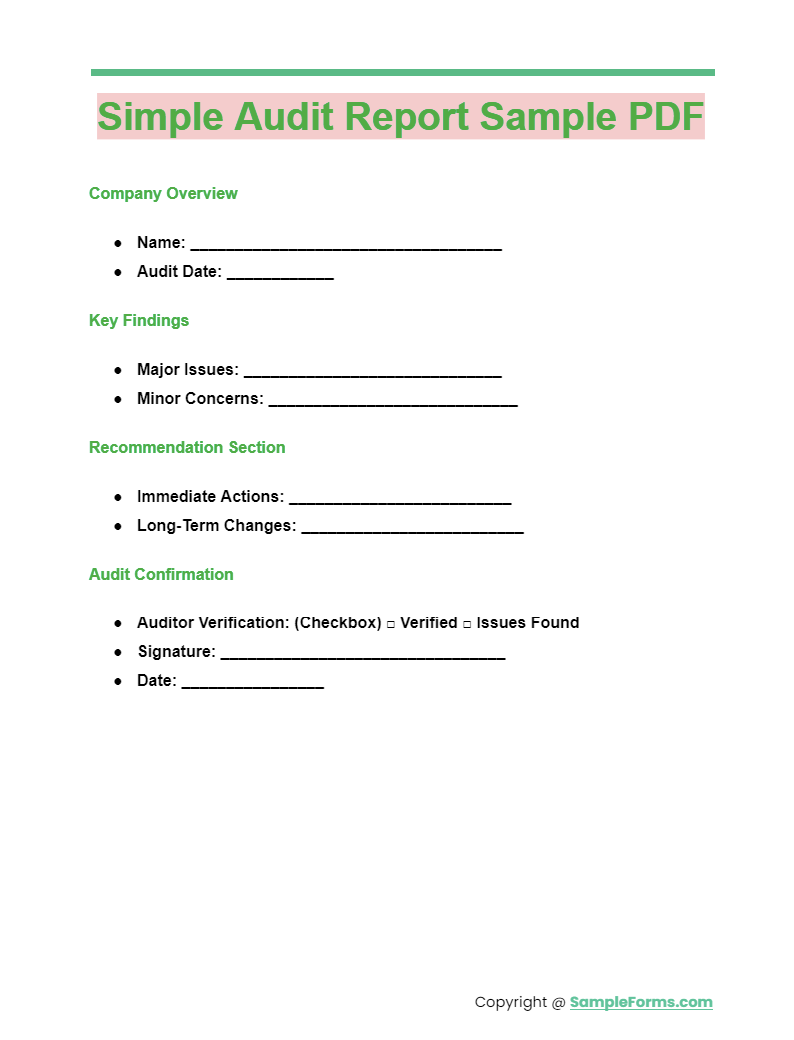 FREE 12+ Audit Report Form Samples, PDF, MS Word, Google Docs